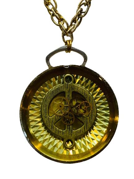 Steampunk Watch Case Peace Gears Necklace