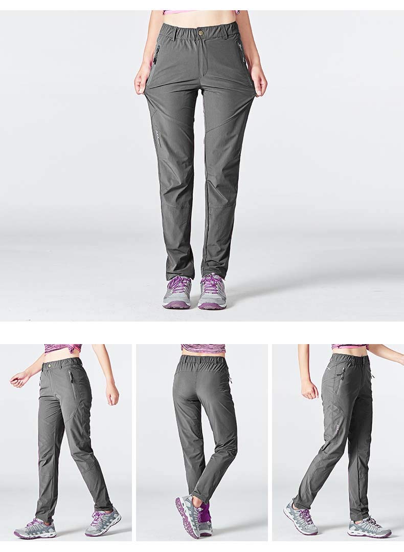 Women's Quick Dry Hiking Pants Sun Protection Mountain Trousers Lightweight Climbing Pants Darkgrey M