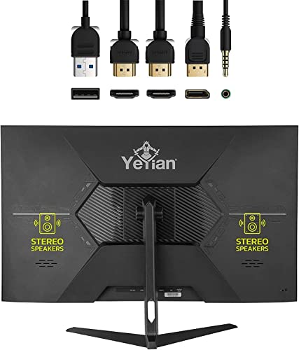 YEYIAN ODRAZ 32” PC Gaming Frameless 4K UHD HDR Monitor 3840x2160 IPS Panel, 1 Billion Colors, Low Blue, 350cd/m2, 1000:1, 60Hz, 4ms, 16:9, 178°, G-Sync, FreeSync, DP/HDMI/USB, Speakers, VESA, Tilt