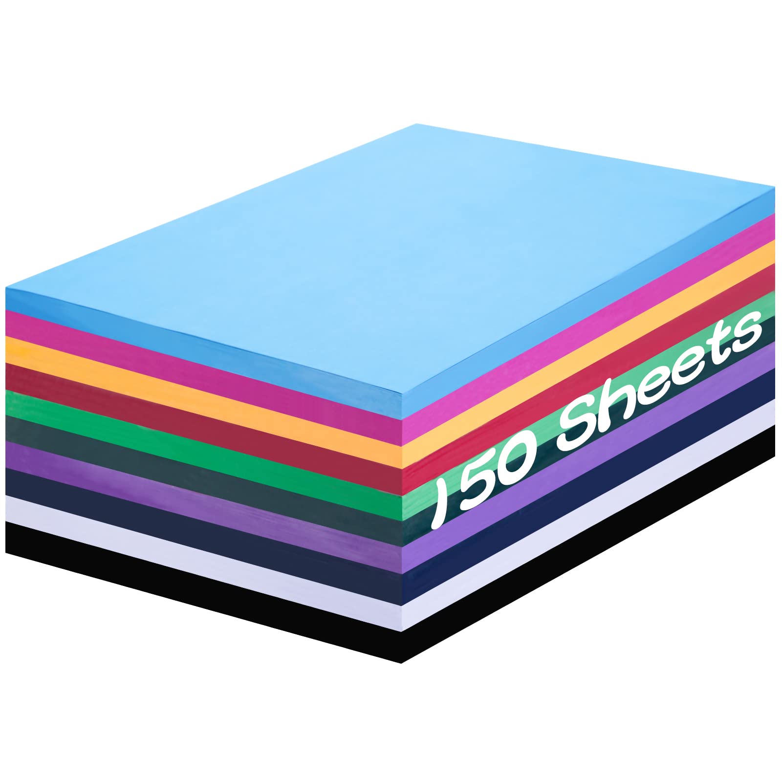 Shindel 150Sheets Construction Paper, 10 Colors Heavyweight Construction Paper, Bulk School Supplies for Kids, Classroom Supplies for Preschool