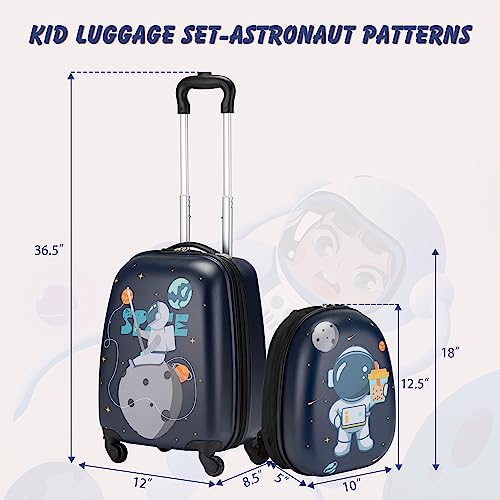 VLIVE Kids Luggage with Wheels for Boys, Kids Suitcases for Boys, Toddler Hardshell Suitcase (Space)