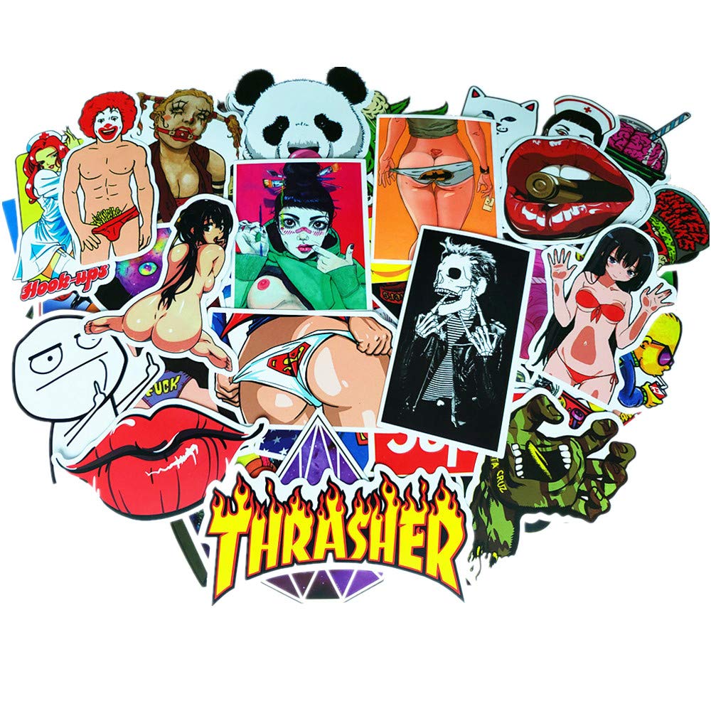 Sticker Bomb Pack Vinyl Wrap 100 Pcs,Funny Stickers Packs for Cars,Motorcycle,Bicycle,Skateboard,Luggage[Not Random]
