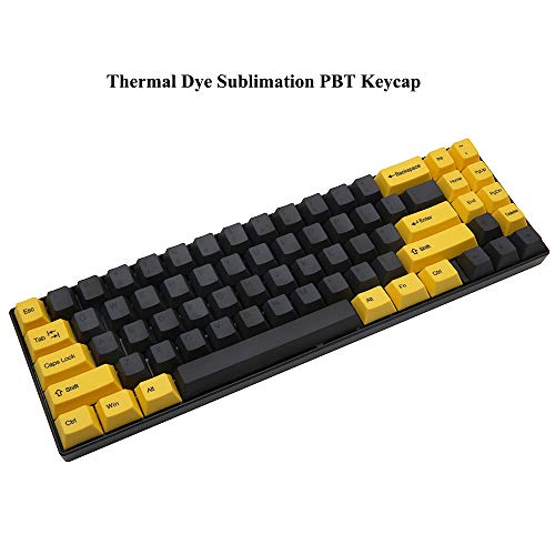 YUNZII ALT71D 71&68 Keys Wireless Mechanical Keyboard with Cherry MX Switch, Dye Sub PBT keycap, NKRO,USB Type C for Gaming (Cherry MX Red, Black Gold)