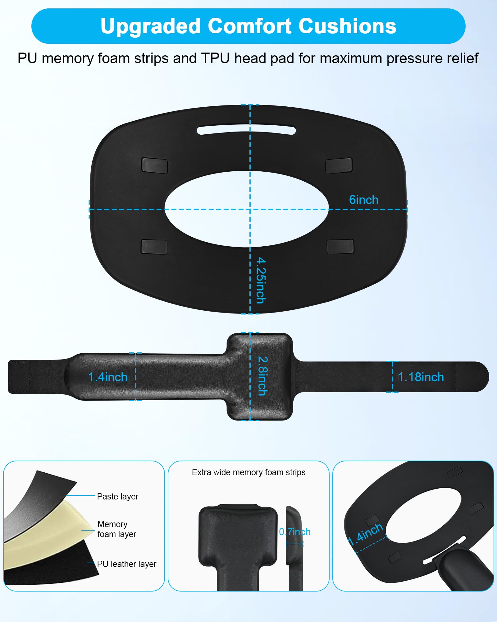 TRANSNOVO Compatible with Oculus Quest 2 Head strap, VR Accessory for Meta Quest 2, One-Button Retractable Lightweight Elite Strap,Enhanced Comfort Support and Gaming Immersion in VR ββ White Button