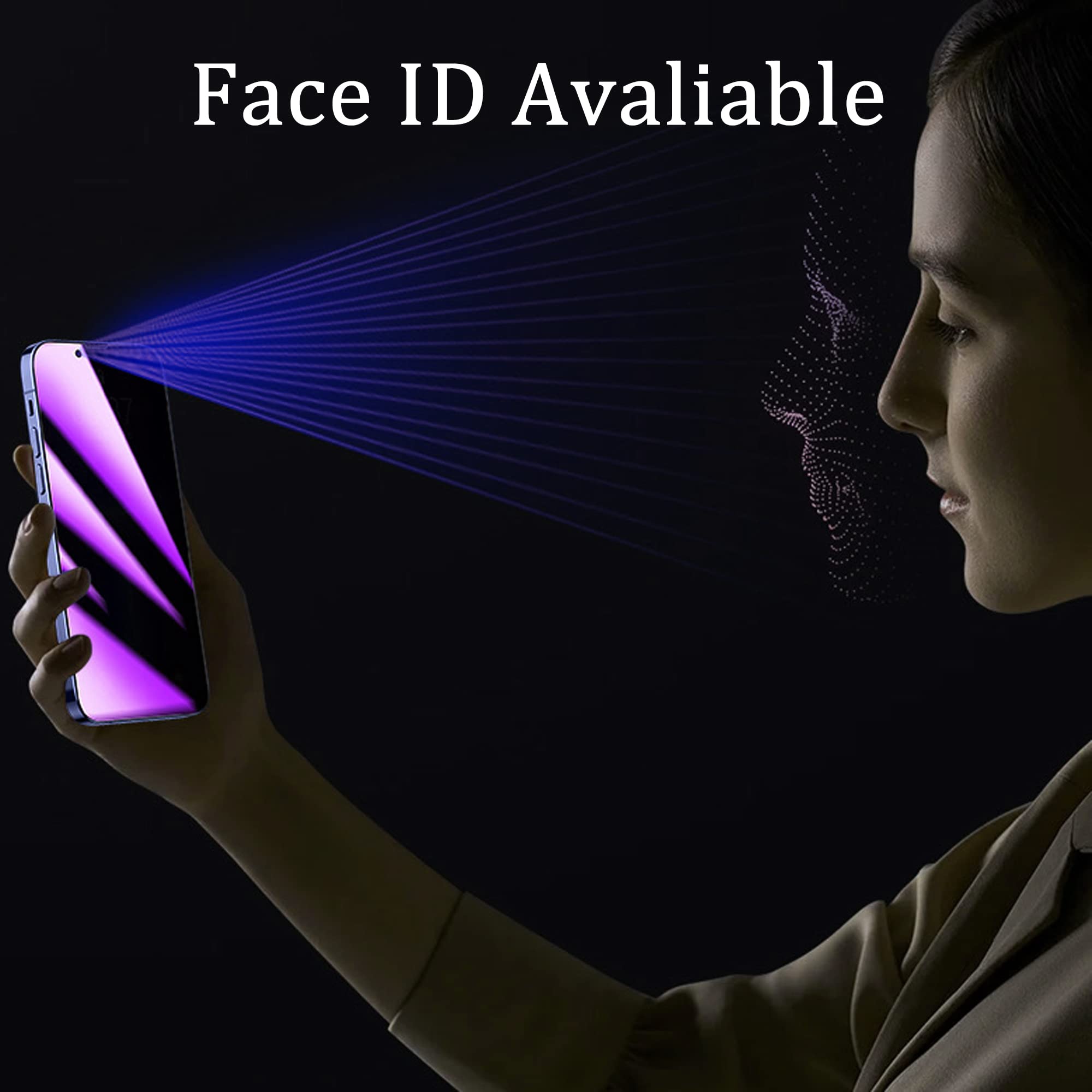 Umhlaba Compatible with iPhone 14 Max Screen Protector Mirror Effect colorful Mirrored Tempered Glass Bubble Free Case Friendly Full coverage film HD Clear 6.7 inch 2 Pack (Purple)