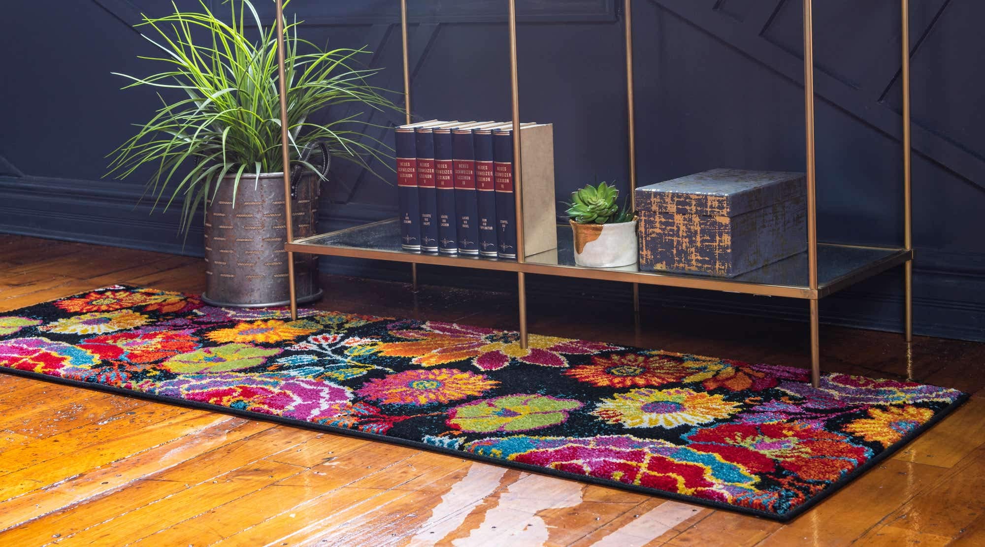 Unique Loom Lyon Collection Area Rug - Kennedy (2' 7" x 10' Runner, Black/ Green)