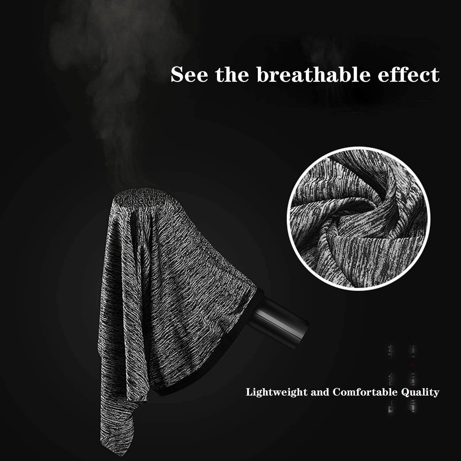 VOCALOL Summer UV Protection Elastic Balaclava Face Mask,Cooling Face Reusable Headwear Sports-Headbands Neck Gaiter (Black)