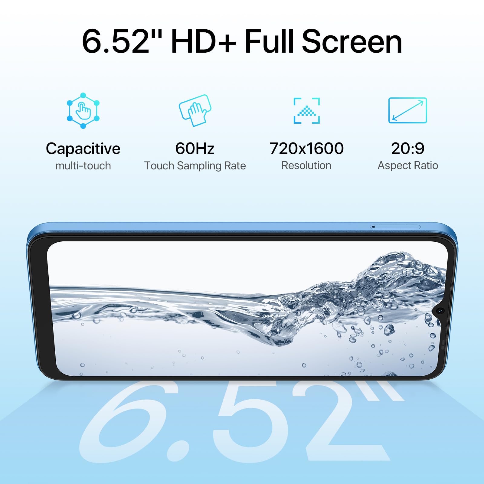 UMIDIGI Cell Phone G1 Plus, Android 13 Smart Phone, Dual SIM 4G LTE Mobile Phones, 3GB+32GB & 1TB Expandable Android Phone, 6.52" HD+, 5150mAh Battery, GSM Unlocked