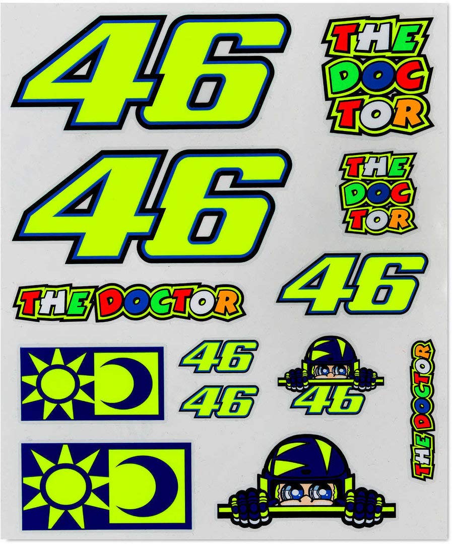 Valentino Rossi Vr46 Classic-Accessories, Unisex Stickers Adult, Multicolor, 20x25