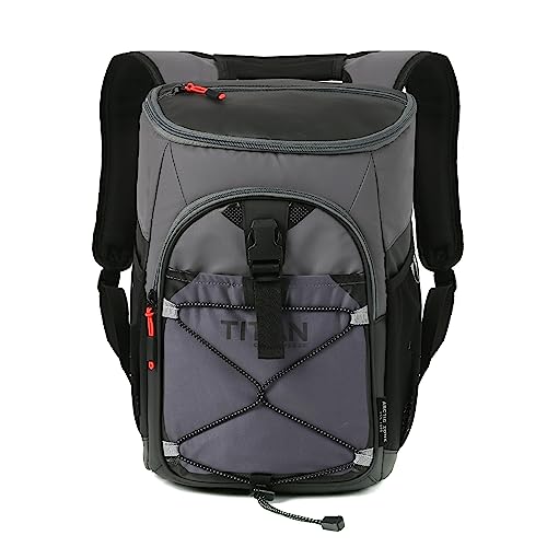 Titan Deep Freeze Backpack Cooler - 24 Can Cooler Bag Insulation, Sharkskin Gray