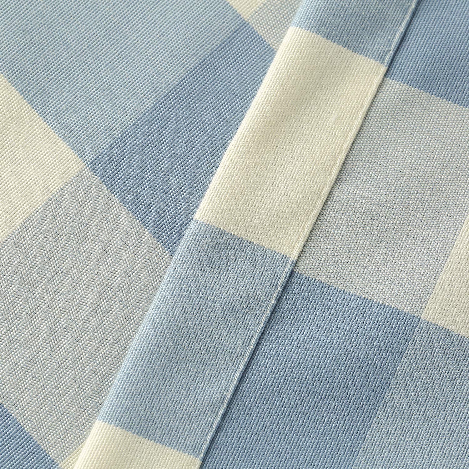 VOGOL Buffalo Check Valance for Windows, Blue and White Kitchen Garden Farmhouse Valance 18 Inch Long Rod Pocket Valance for Small Windows, One Panel