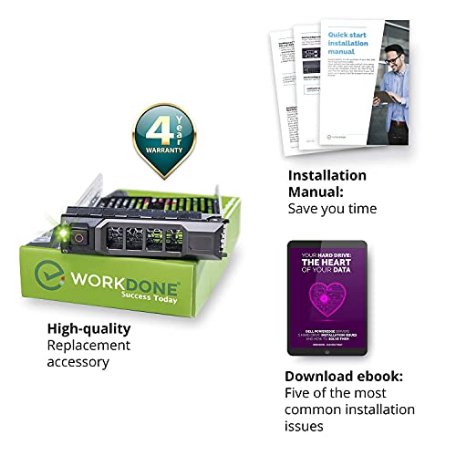 WORKDONE 4-Pack - 3.5 inch Hard Drive Caddy - Compatible for Dell PowerEdge Selected 11-13th Gen. Servers - with Detailed Installation Manual - Sled Front Sticker Labels - Screwdriver