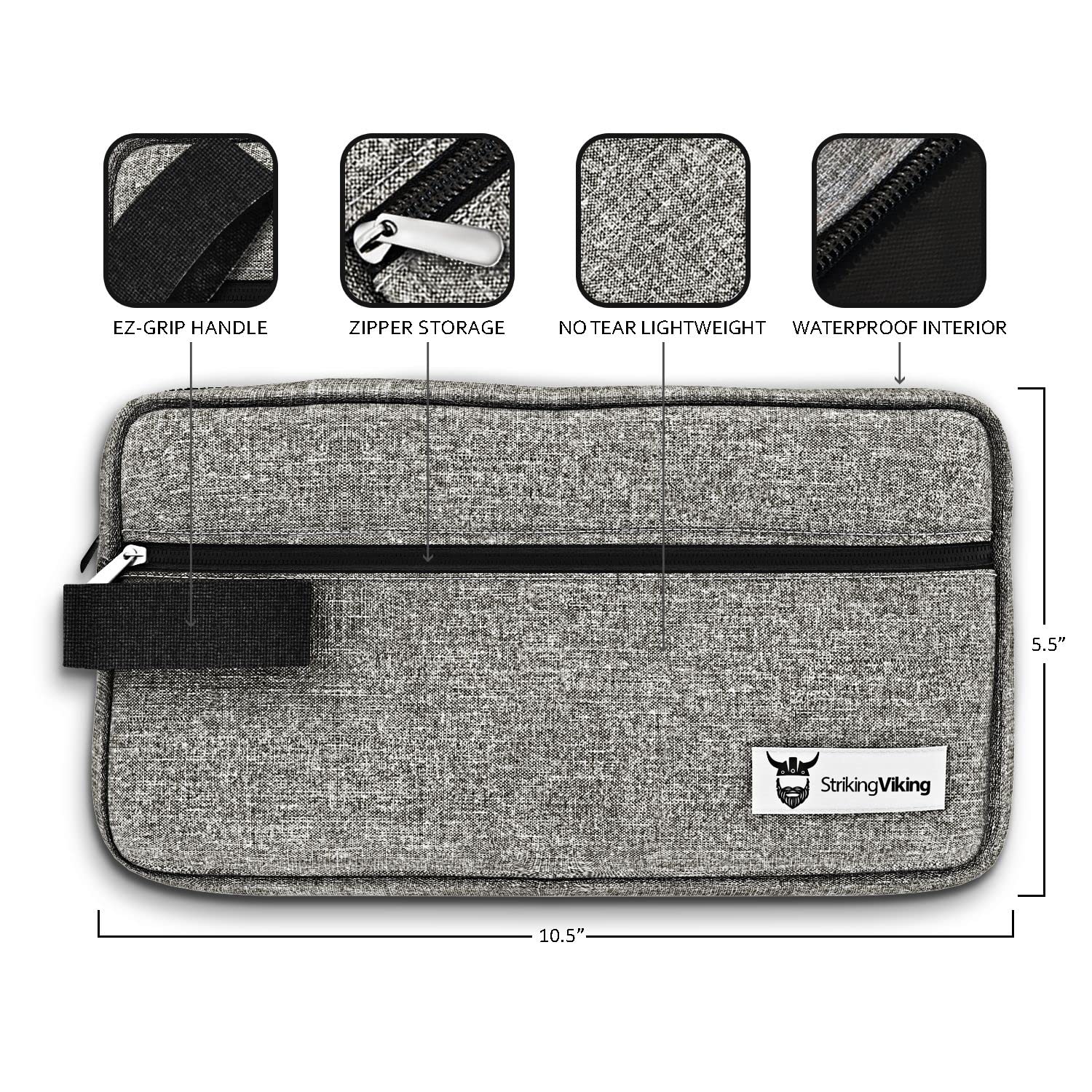 Striking Viking Beard Grooming Kit - Premium Beard Care Products for Men β Beard Shampoo, Beard Oil, Beard Balm Butter, Beard Brush, Wooden Comb, Mustache Scissors, & Toiletry Bag
