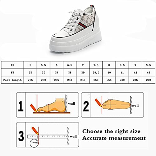 Women's Heighten Sneakers Breathable Mesh White Walking Shoes Outdoor Casual Footwear Thick-Sole(3.4 inch)