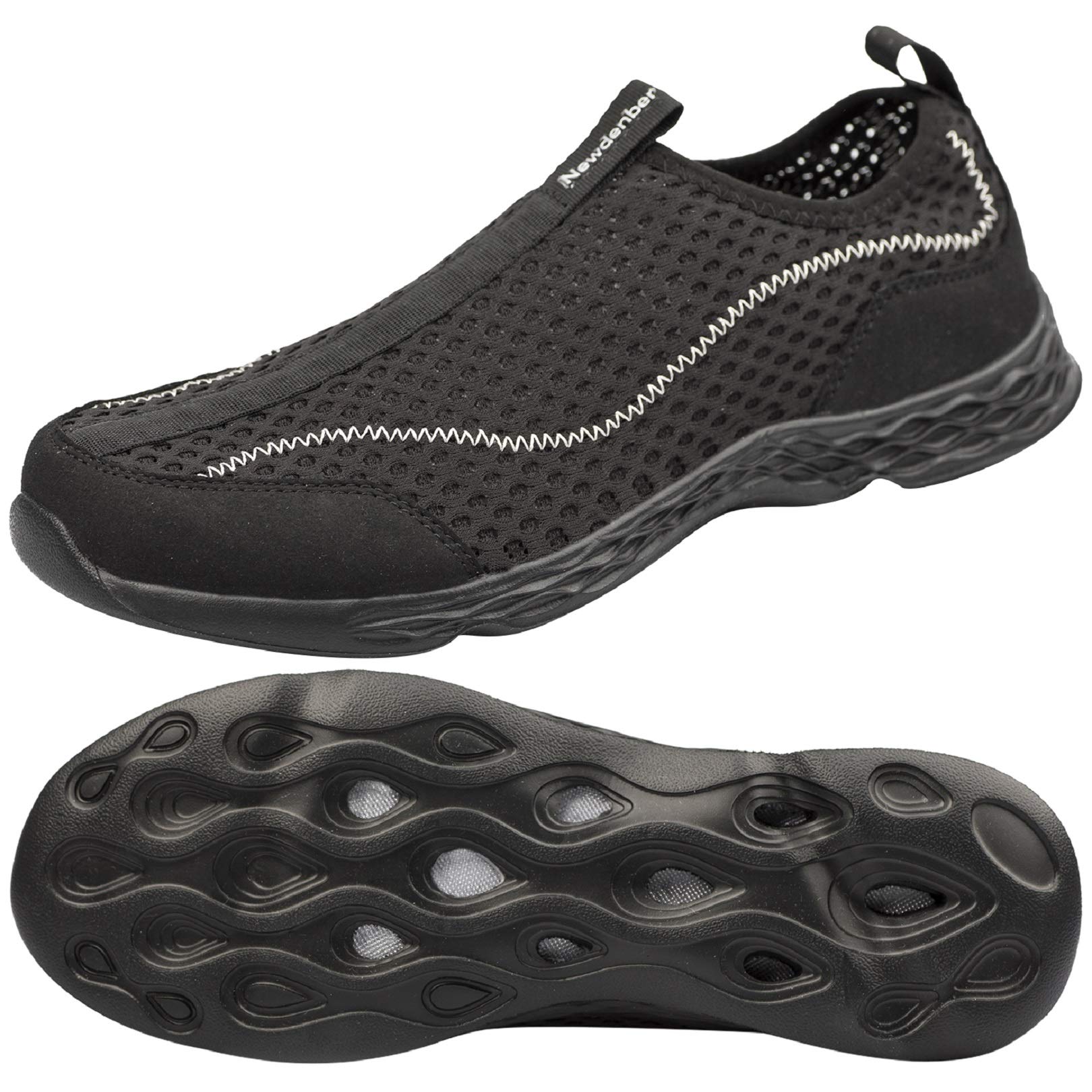 WOTTE Men's Water Shoes Quick Drying Sports Aqua Shoes(Size 15,Black-1414)