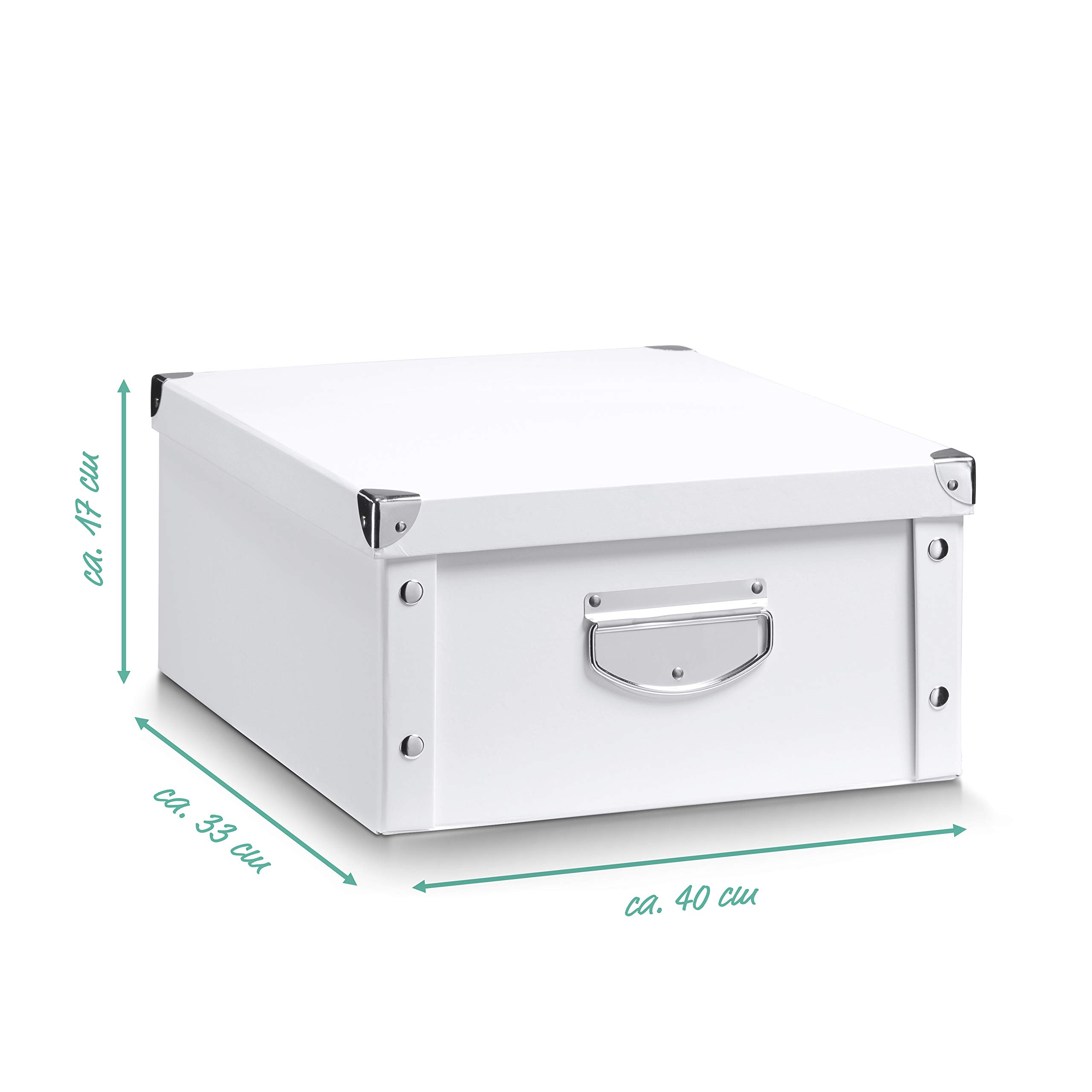 Zeller 17764 Storage Box 40 x 33 x 17 cm White Cardboard