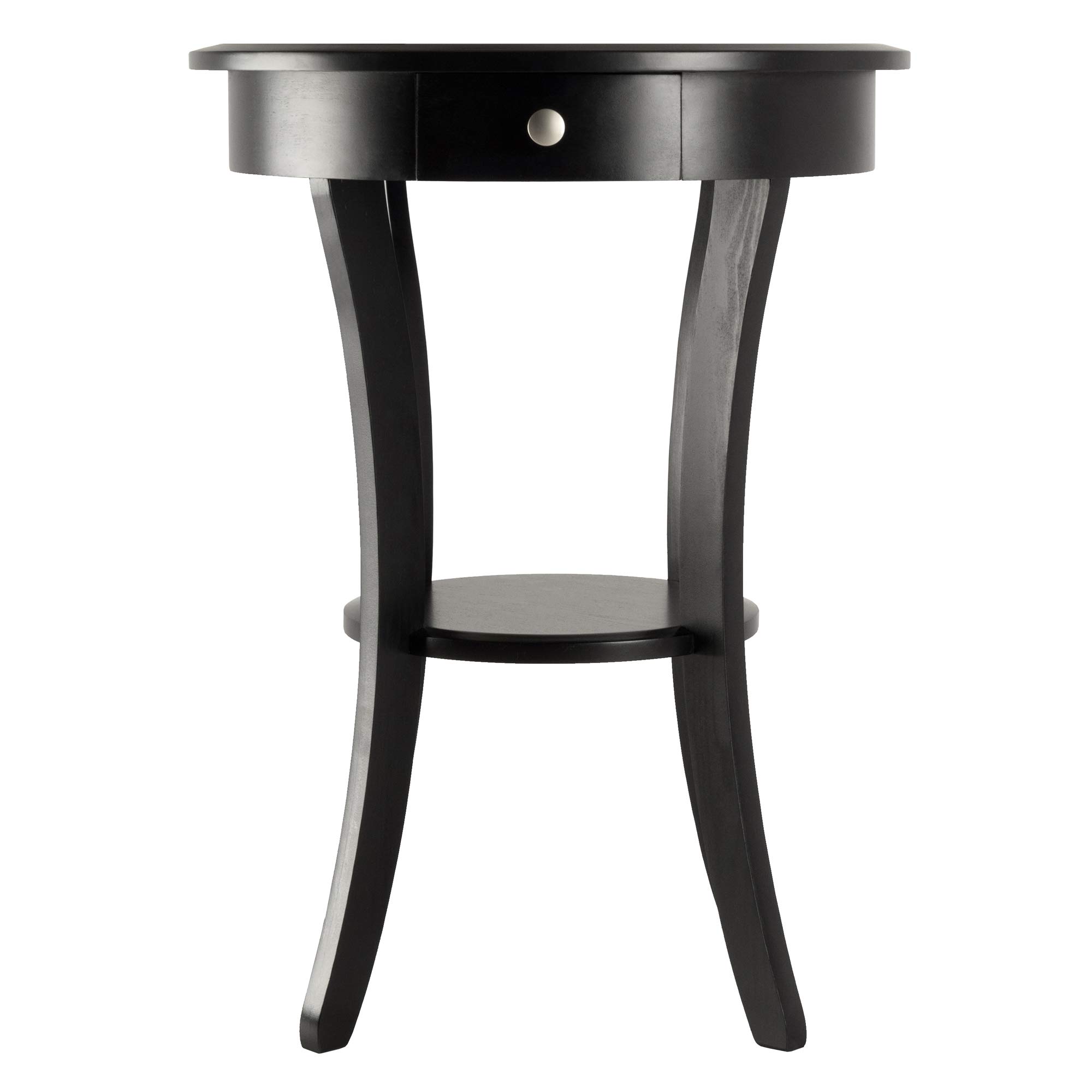 Winsome Wood Sasha Accent Table, Black, 20.00 x 20.00 x 27.00 Inches & Wood Sasha Accent Table, White, 20 inches