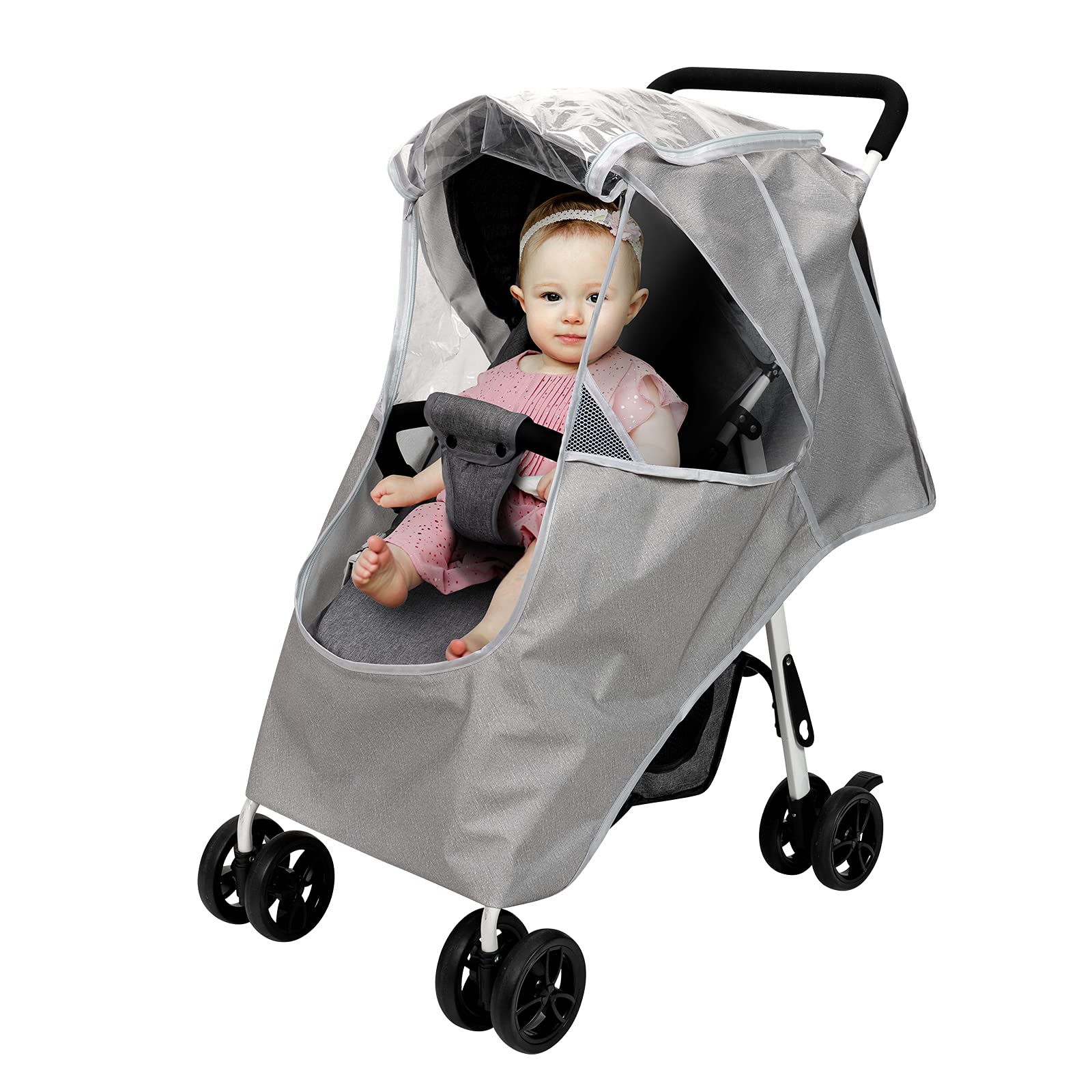 Stroller Rain Cover & Mosquito Net,Weather Shield Accessories - Protect from Rain Wind Snow Dust Insects Water Proof Ventilate Clear-Breathable Bug Shield for Baby Stroller by Vanshchan1