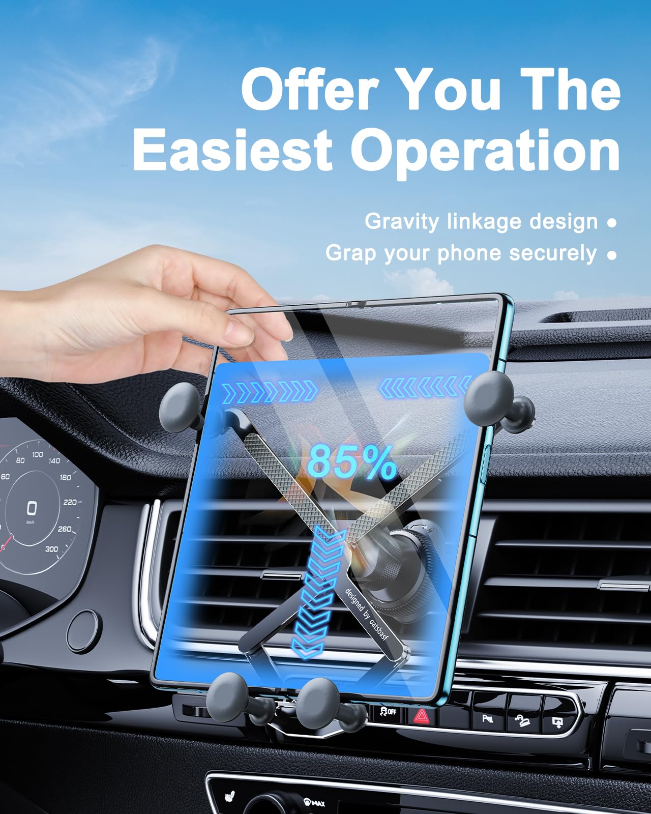 xuenair Fold 4 Car Mount, [2 Forms] Gravity Z Fold 5 4 Car Mount,[Thick Case Friendly] Cell Phone Holder Z Fold 4 Car Mount for Samsung Galaxy Z Fold 5 4 3 2 s23 22 Ultra iPhone 15 14 13 12