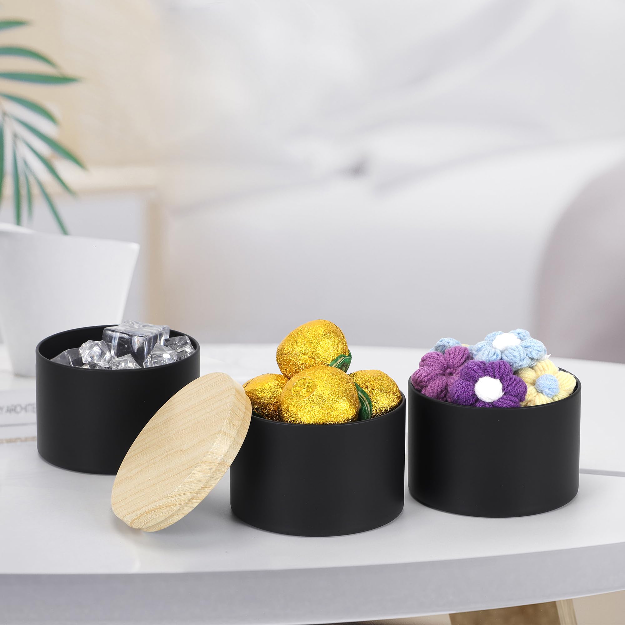 Thelextcc 24 Pack 4 oz Black Candle Tins with Lids,4oz Candle Jars for Making Candles Bulk