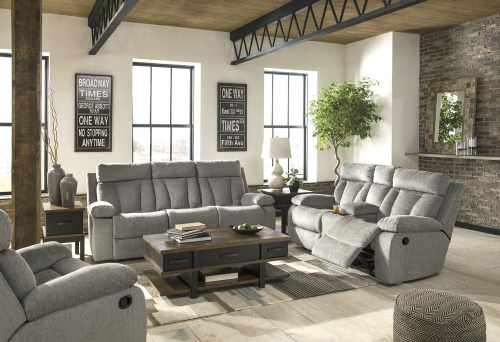Signature Design by Ashley Mitchiner Contemporary Manual Rocker Recliner, Gray