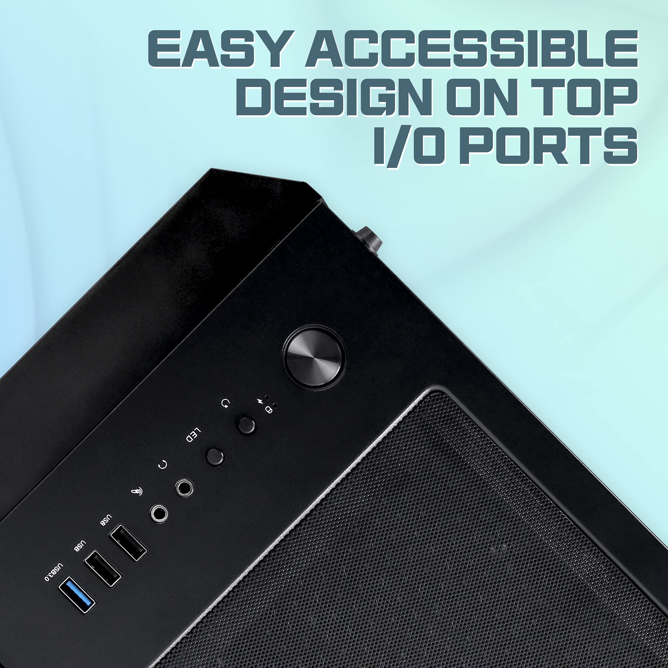Zalman R2 ATX Mid Tower Gaming PC Computer Case, Mesh Front Panel, Tempered Glass, Top I/O Ports, Cooling System, Black,R2 Black,R2 Black