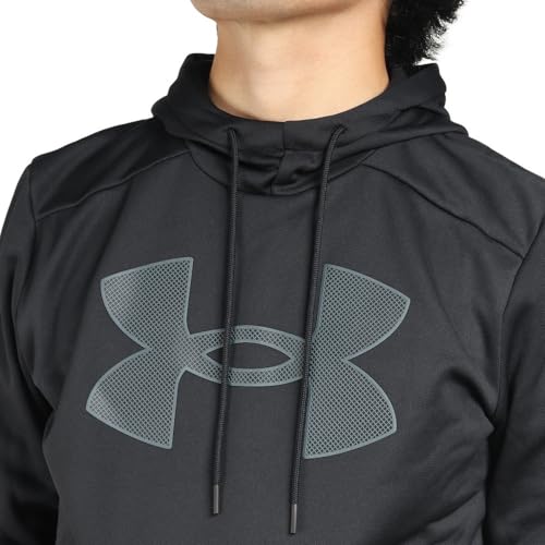 Under Armour Mens Big Logo ArmourFleece Hoodie, (001) Black/Black/Pitch Gray, 3X-Large