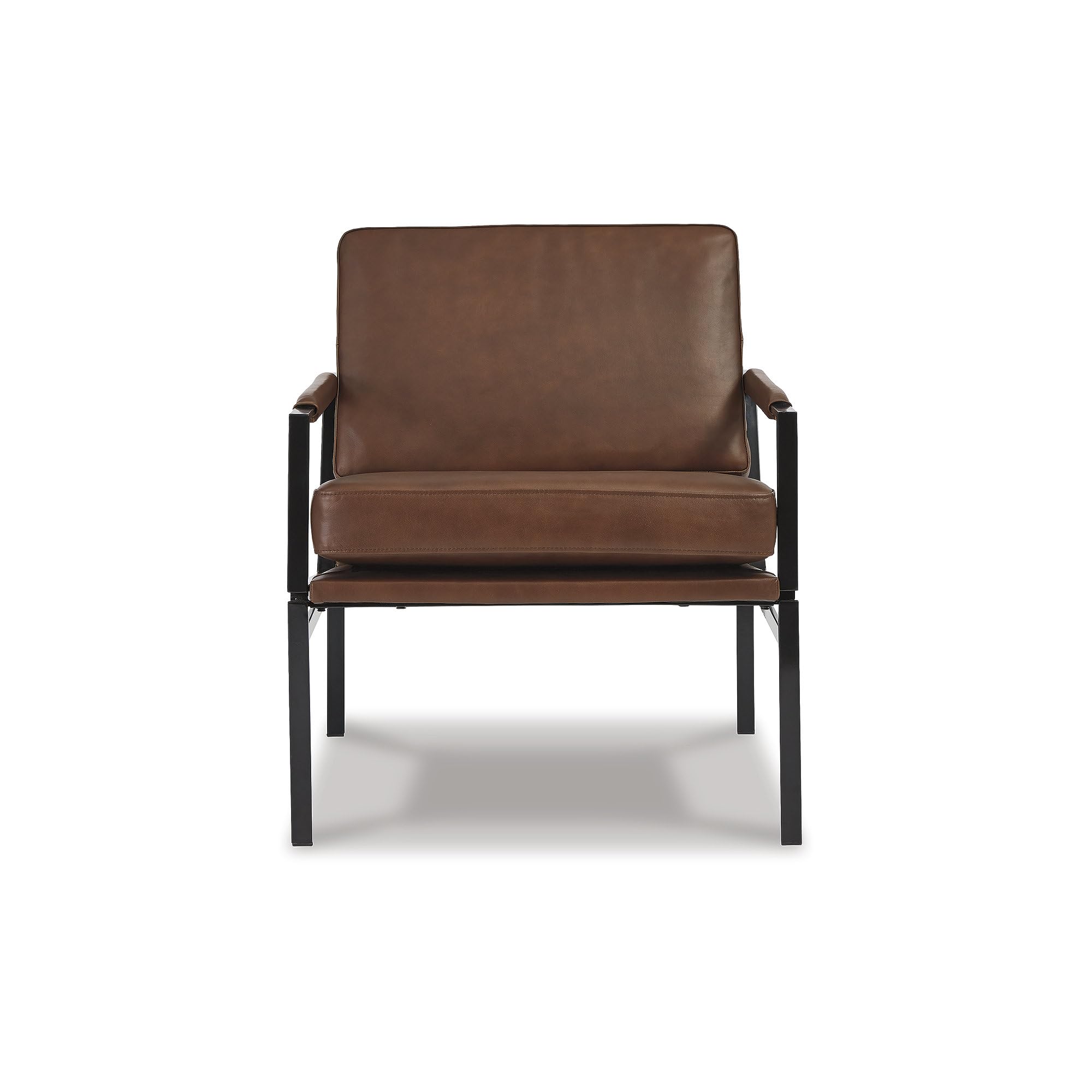 Signature Design by Ashley Puckman Mid-Century Modern Leather Accent Chair, Brown
