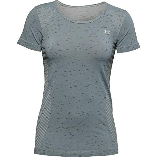 Under Armour Seamless Melange Short Sleeve T-shirt, Hushed Turquoise (396)/Metallic Silver, Large