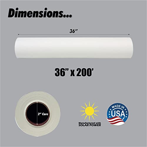 White Kraft Paper Roll | 36" x 200' (2400") | Best Craft Paper for Wall Art, Bulletin Board, Table Runner, Gift Wrapping, Painting, and Packing | Made in USA