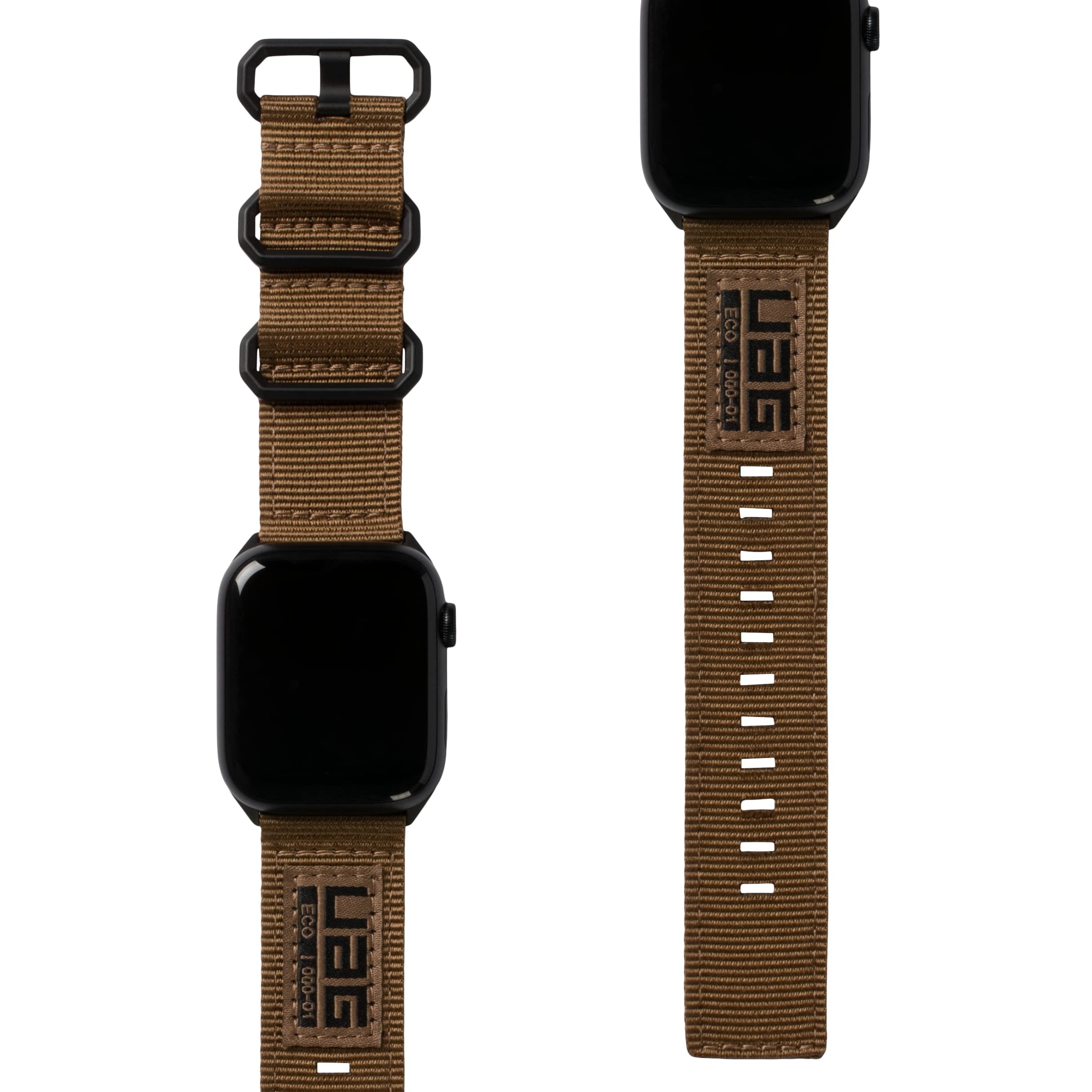 URBAN ARMOR GEAR UAG Nato Eco Watch Band Compatible with Apple Watch 49/45/44/42mm Dark Earth Bundle with Tempered Glass Shield Plus Screen Protector for Ultra 49mm