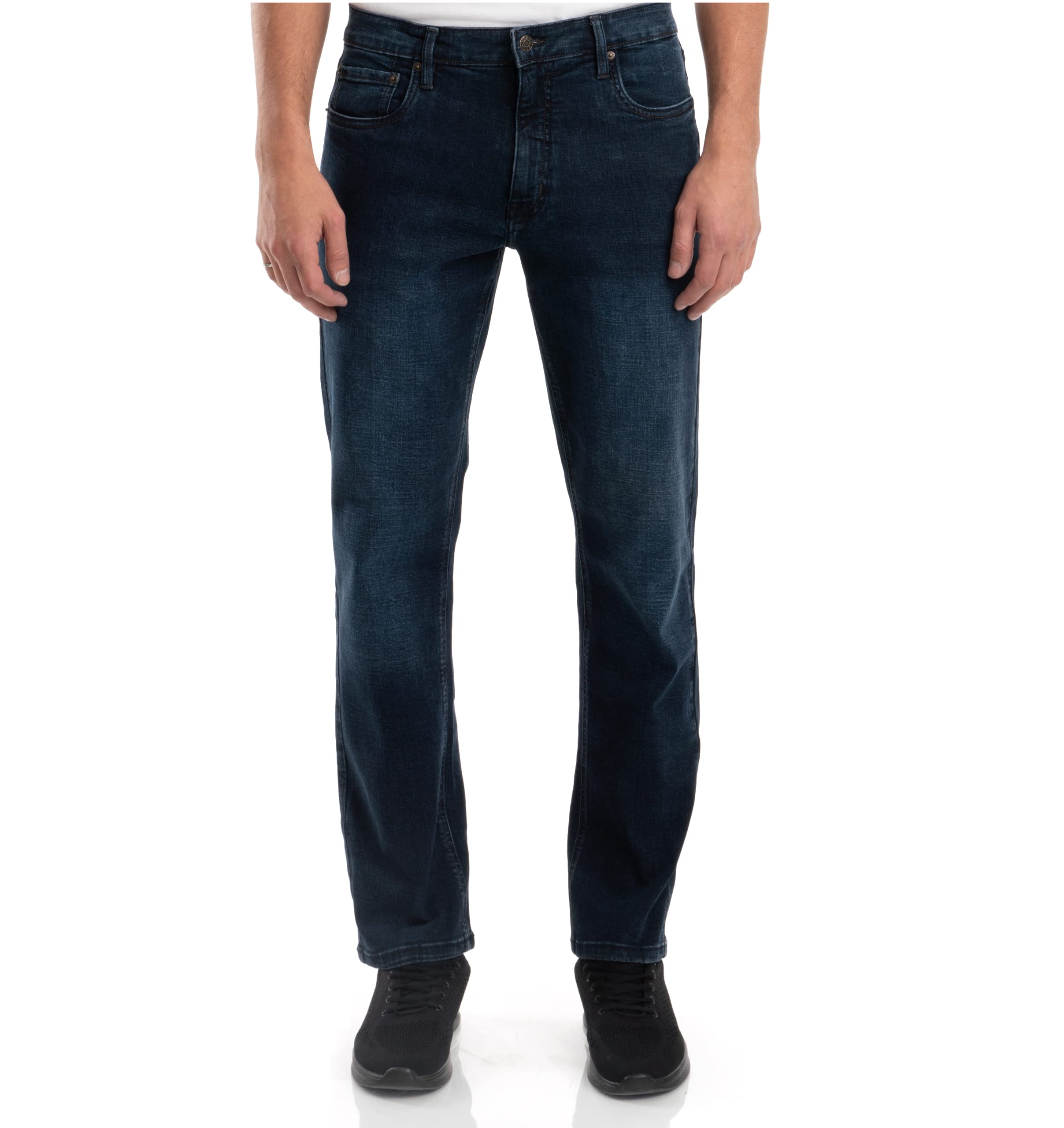 Urban Star Mens Jeans Relaxed Fit β Straight Leg Stretch Jeans for Men β Ultimate Comfort Superflex Pants Dark Blue 38W x 30L