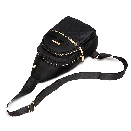 YAZEKOUS Women's Sling Bag, Water-Resistant Nylon, Adjustable Strap, Multiple Pockets, Perfect for Travel