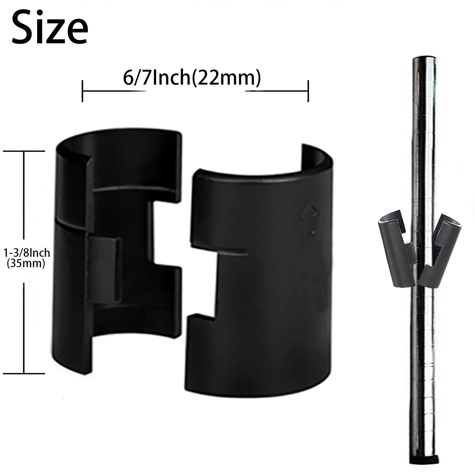 Wire Shelf Clips for 6/7" (22mm) Post, 25 Pairs 50 Pieces Wire Shelving Shelf Lock Clips, Shelving Sleeves Replacements