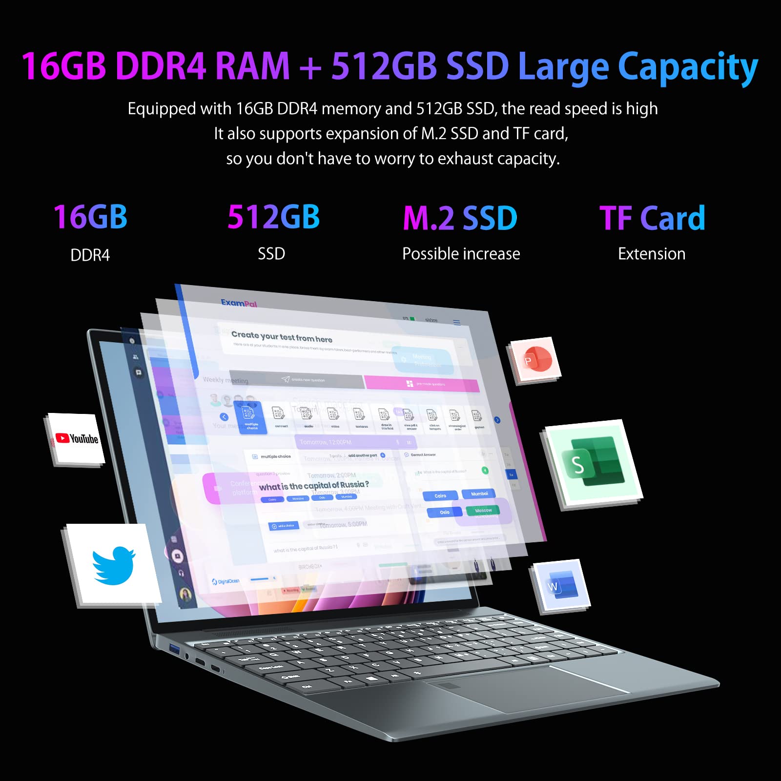Win11 Laptop, 13.5" 3K (3000 x 2000) IPS Display，16GB+512GB SSD，10th Generation i5-1035G1 Up to 3.6GHz, Slim Notebook, Full Metal, Backlit Keyboard, Full Function Type C, Finger Print