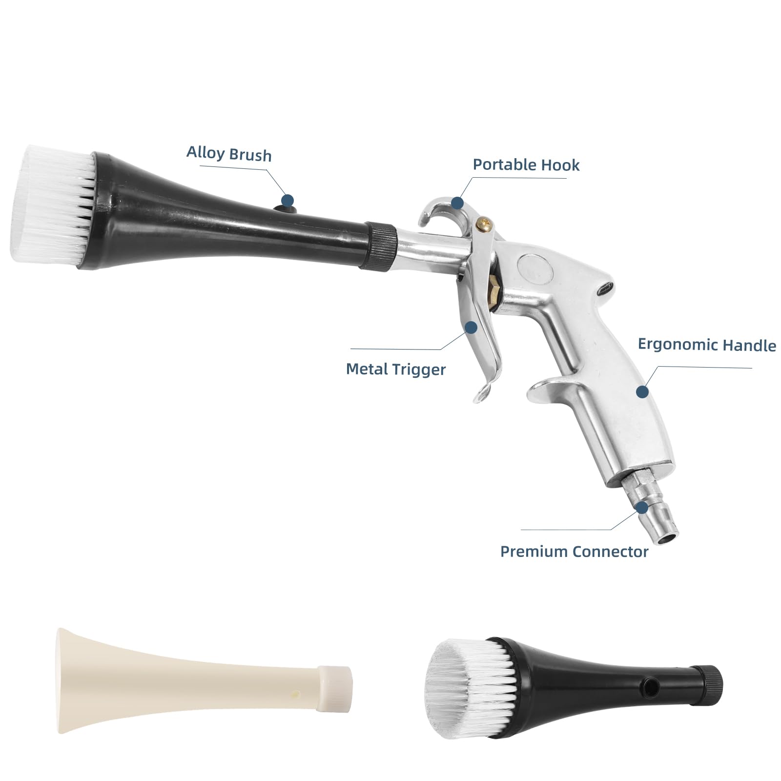 WBLLG Air Blow Gun High Pressure Air Blow Gun with 2 Set Nozzle, Interior Car Cleaning for Vehicle Upholstery Carpet Seat