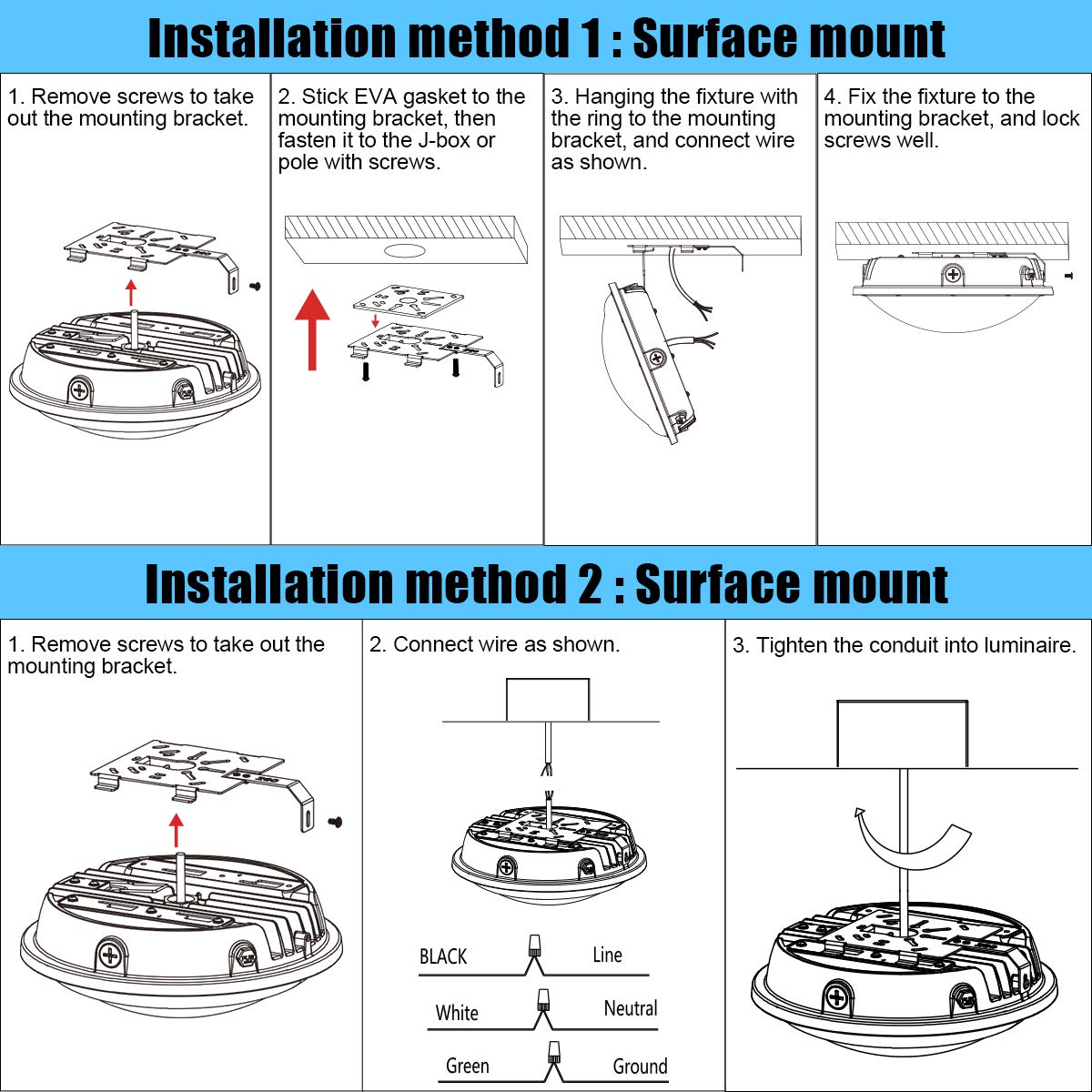 THKSGOD 80Watt LED Canopy Light, 10400LM 5000k Outdoor LED Parking Garage Lights, Waterproof IP65 Commercial Residential Lights for Playground, Warehouse, Garage, Pool, Backyard 4Pack