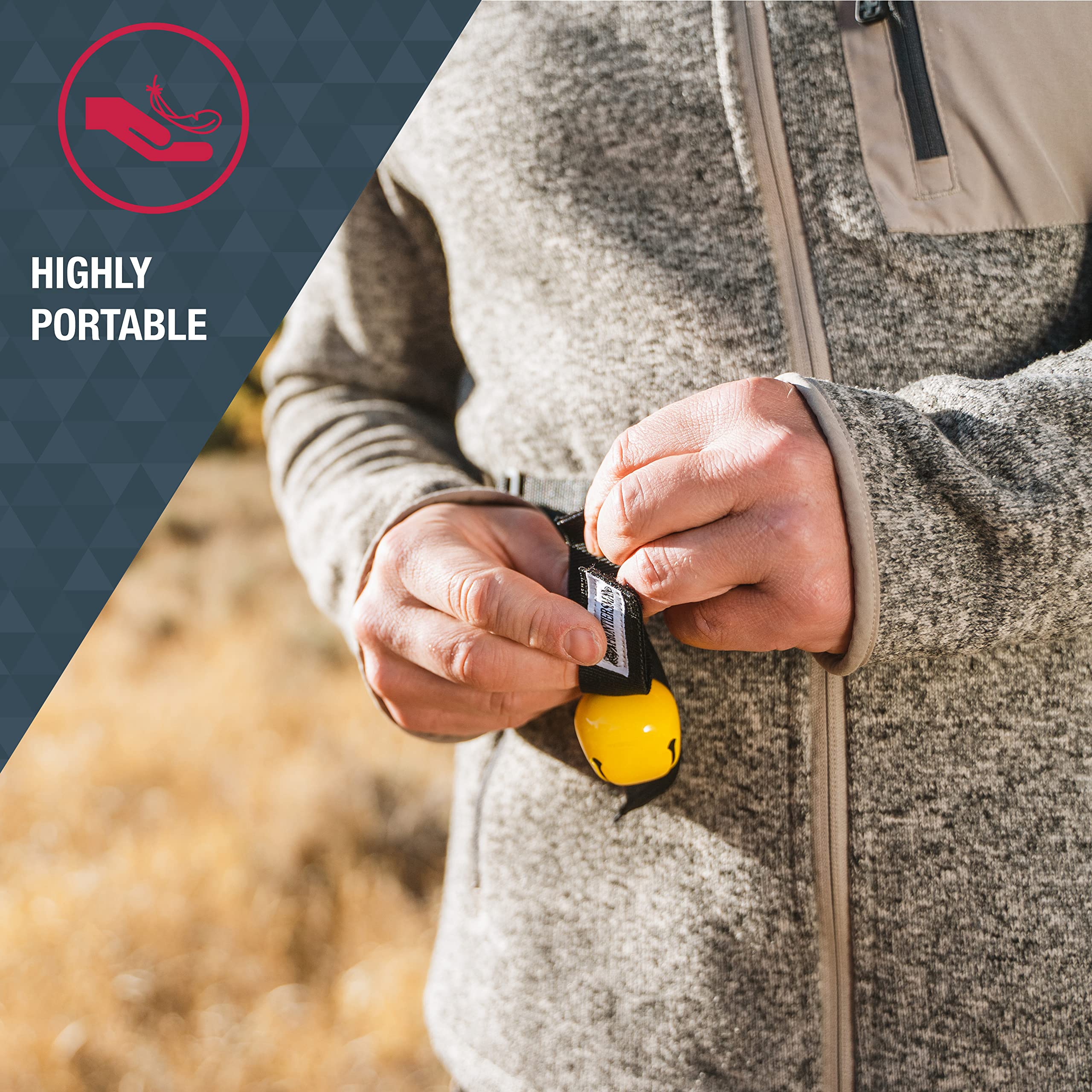 SABRE Frontiersman Bear Bell, Magnetic Silencer, Durable Hook and Loop Strap Attachment, Helps To Prevent Startling Bears While Hiking