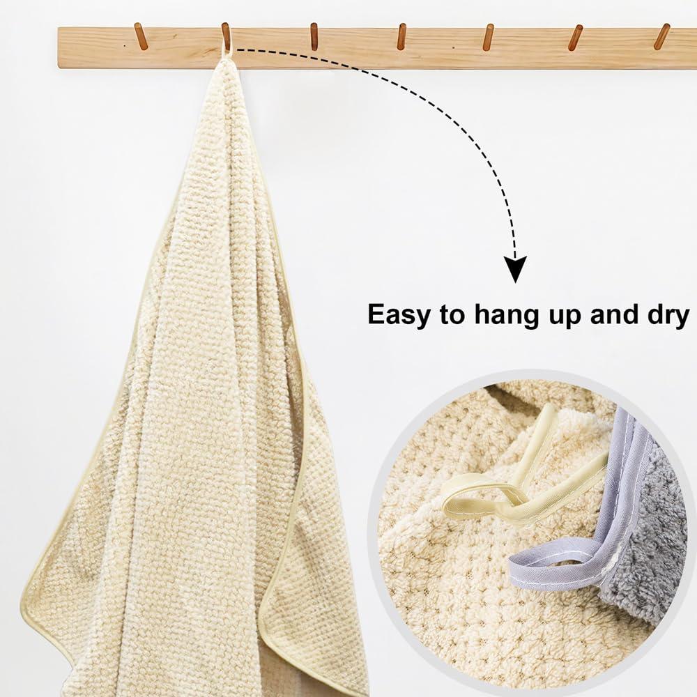 TCOTBE 2 Pieces Premium Bath Solid Color Bath Towel, Home Cotton Oversized Bath Towel 28x55 inches,Ultra Absorbant Compact Quickdry Towel, Use as Bath Fitness,Shower, Yoga Towel