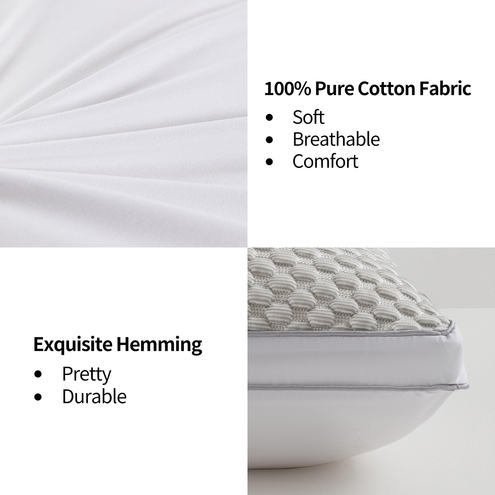 YOUR MOON Soft Cooling Pillow Queen Size, Cloud Comfort Cool Gel Pillows for Sleeping That Stay Cold, Down-Alternative Filling Support Cold Pillow, Washable Bed Pillows for Side and Back Sleepers