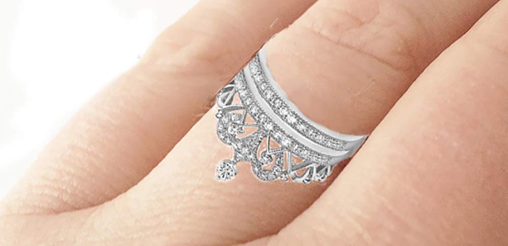 VPKJewelry 2.00 ct Real 925 Sterling Silver Wedding Engagement Crown 2 pc set Ring Women Ladies (6.5)