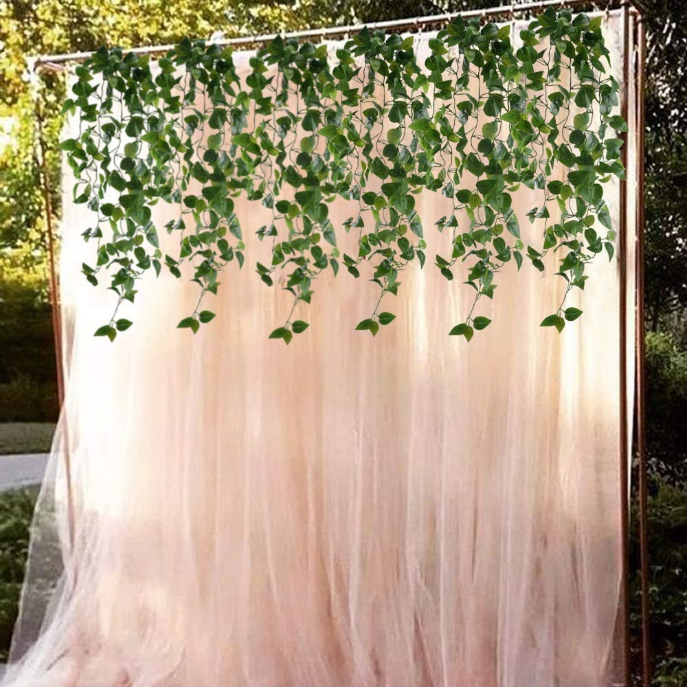 XHXSTORE 3.45 Ft Artificial Hanging Plants Fake Ivy Vine Plant Hanging Wall Plants Greenery for Home Shelf Bathroom Wedding Garland Indoor Outdoor Patio Decor (No Baskets)