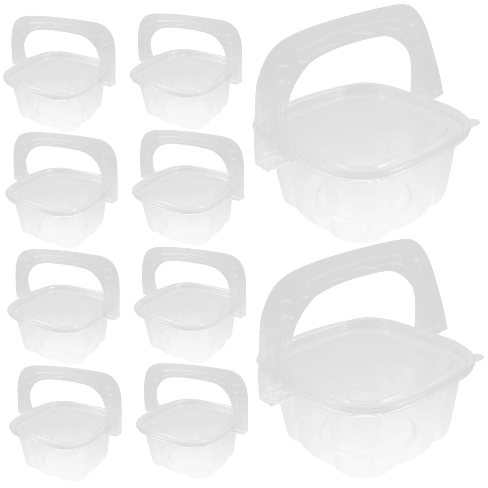 ULTECHNOVO 20 pcs transparent cake box small clear container handheld flower basket pastry serving bowls cake containers with lids plastic cereal bowls Noodle the pet small donuts