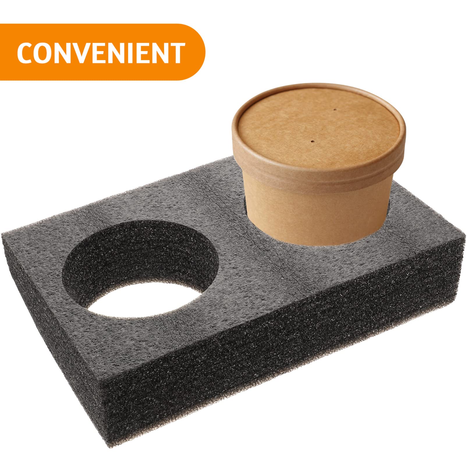 Zerodeko 2pcs Takeaway Cup Holder Packing Bowl Tray Drink Carrier for Bowl Packing Tray Outdoor Couch Bowl Holder Trays Picnic Bowl Drink Cup Epe Pearl Cotton Coffee