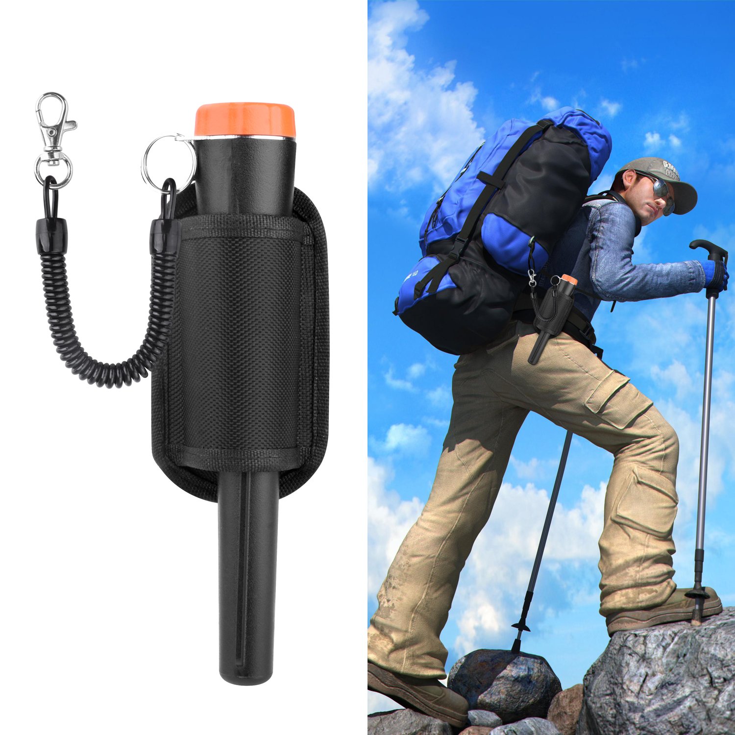 UNIROI Pinpointing Metal Detector, Waterproof Metal Detector Pinpointer IP65, LED Indicators & Vibration,for Adults and Kids, 9V Battery