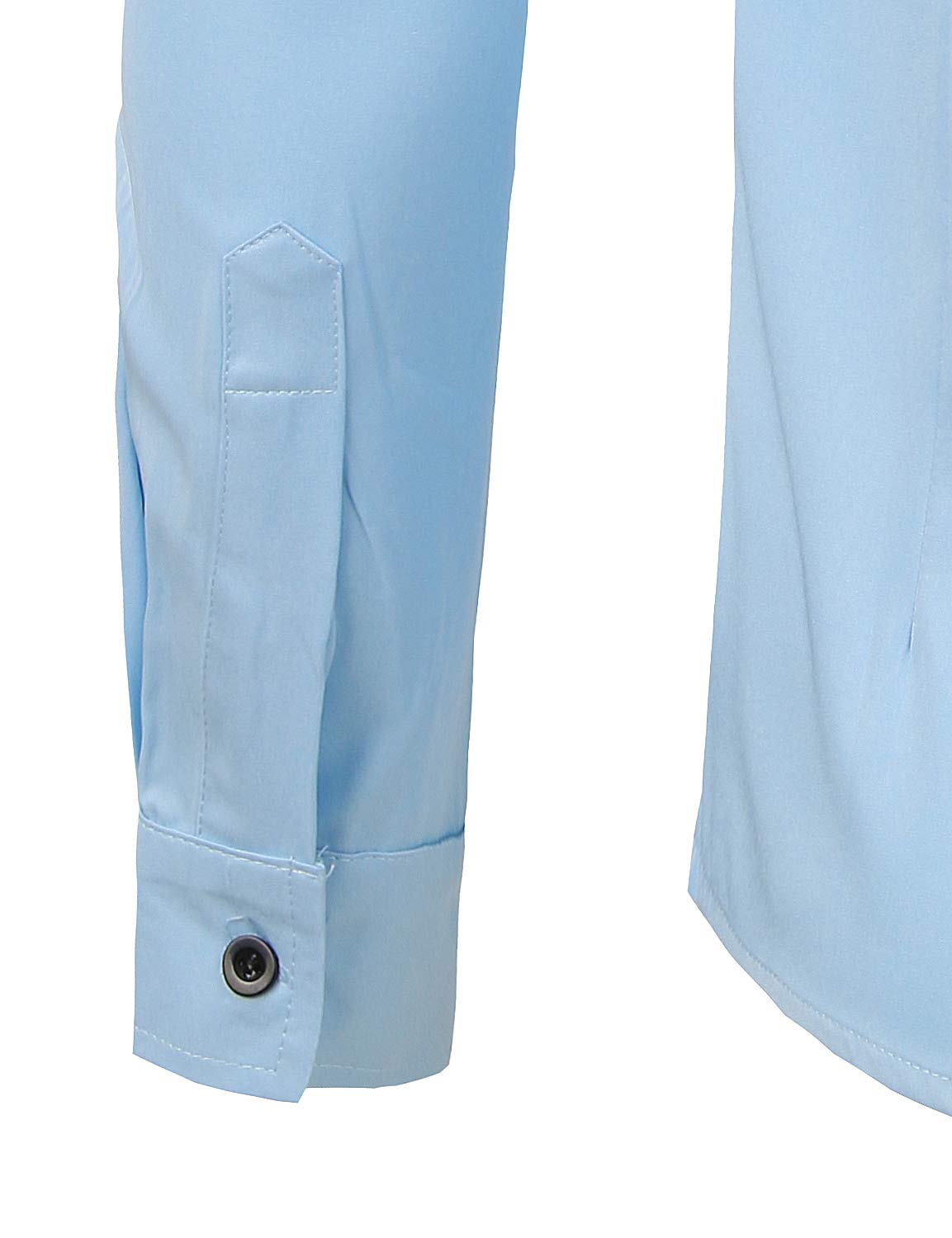 ZEROYAA Mens Hipster Embroidery Slim Fit Long Sleeve Casual Mandarin Collar Dress Shirts Z53 Light Blue Large