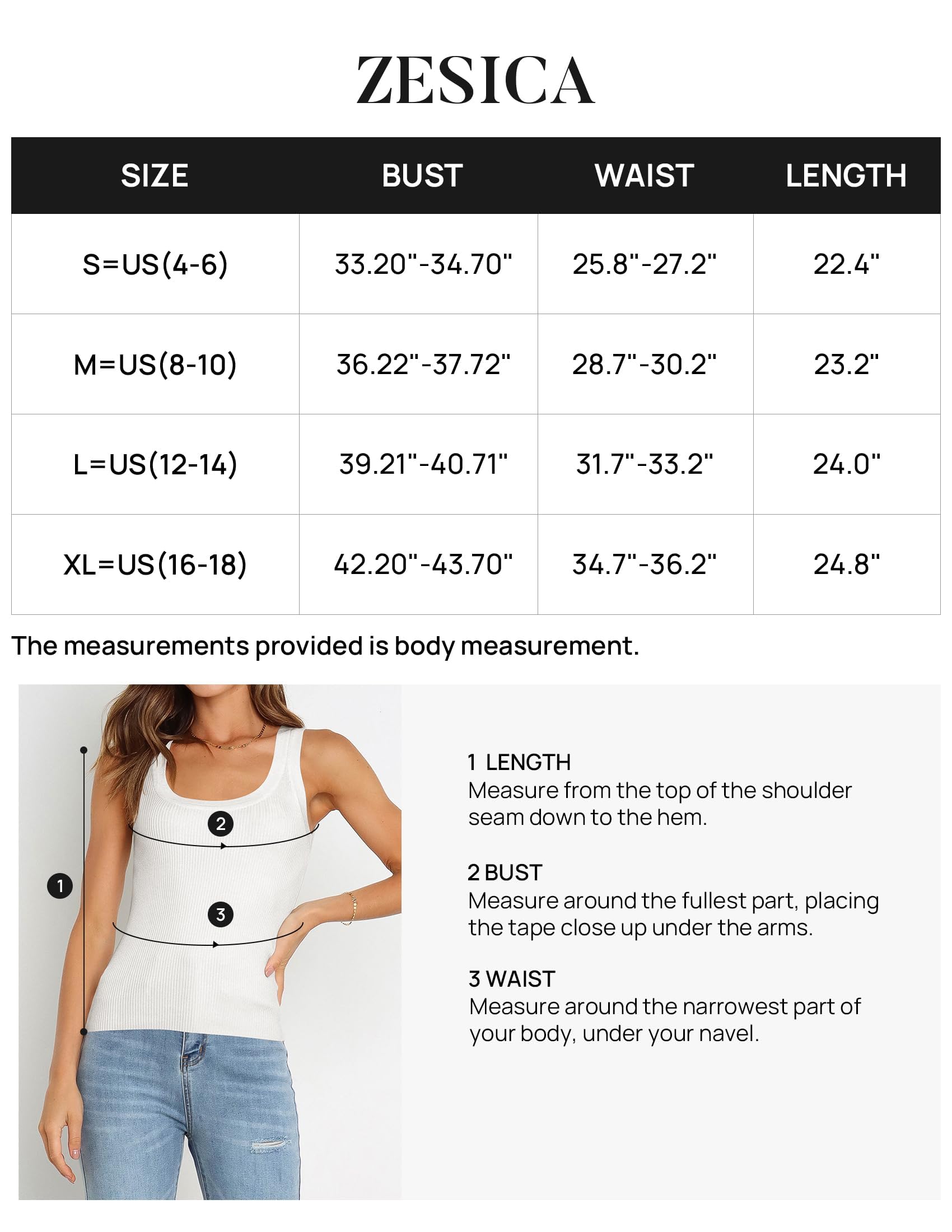 ZESICA Women's Sleeveless Tank Tops Summer Scoop Neck Ribbed Knit Slim Fitted Casual Basic Tee Shirts,White,Medium