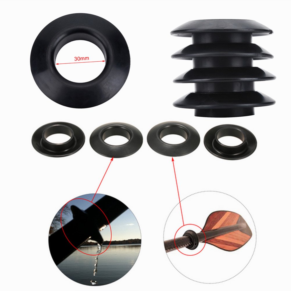 Vbestlife Kayak Paddle Drip Ring Durable Universal Rubber Drip Rings Compatible with Kayak Canoe Rafting Paddles Shaft Black 8Pcs