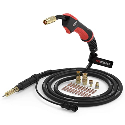 YESWEDLER MIG Welding Gun Torch Stinger 100A 10ft Replacement for Miller M-100 M-10#248282& Welding Gun Accessory Kit .023"