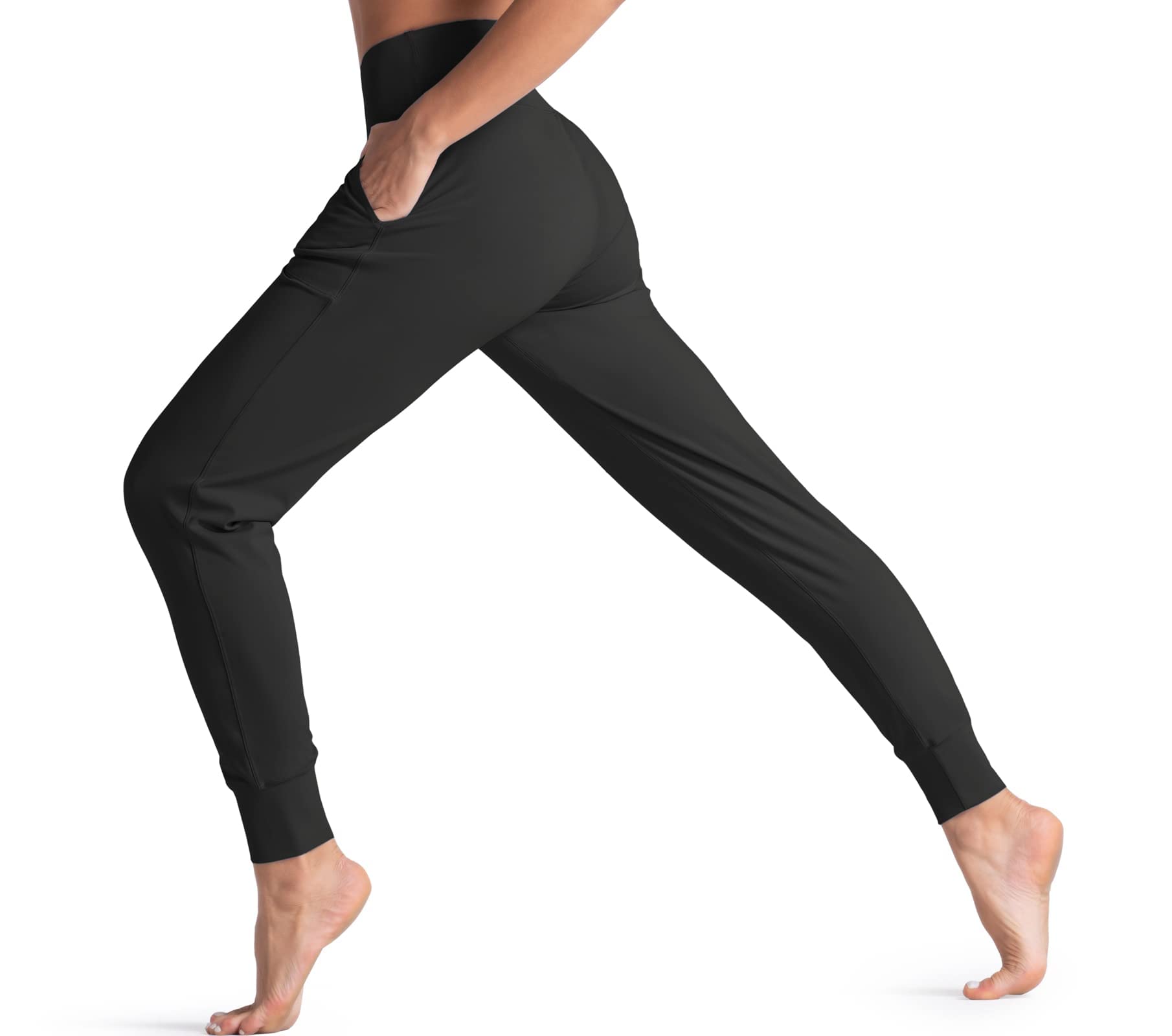 Wjustforu Joggers for Women High Waist Active Sweatpants, Women's Lounge Sweatpant with Pockets ((Small, Black)